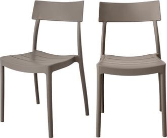 Gardenia Roma Stuhl, Polypropylen, Taupe, 2, Einheit