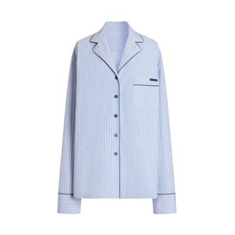 Dolce & Gabbana Femme, Blouses et Chemises, Bleu, Taille: 34 FR Chemise Vanit&eacute; en Tissu Ray&eacute;