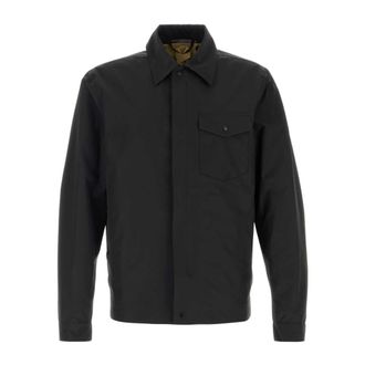 Ten c Schwarzes Gebundenes Nylonmischhemd - - Shirts - Herren - Schwarzk - S