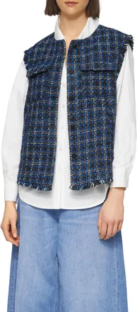 s.Oliver Boucl&eacute;-Weste mit Fransen und Brusttaschen