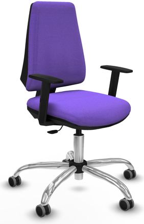 Piqueras y Crespo Elche PC-Stuhl mit 1D-Armlehnen. Ausgestattet mit grundlegendem Permanentkontakt und Schneideschaum. Mit Rollen von 65 mm, Parkett