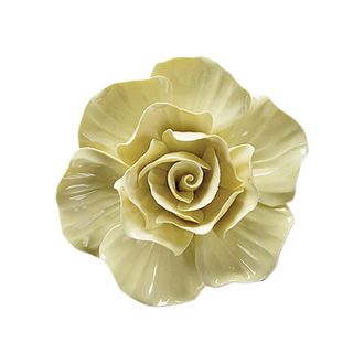 SOLUSTRE 1 St&uuml;ck Rose aus Keramik Rosenwand Wandrosette aus Porzellan Gr&ouml;&szlig;e Blumen aus Porzellan 3d decoration dekoration dekoringe Keramikblume Blume aus Kera