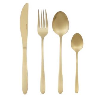 Salter Salter BW11396EU7 Gold Besteck Set - Chiltern 16-teiliges Besteckset aus Edelstahl f&uuml;r 4 Personen, Messer- und Gabelsilber, Messer Gabeln L&ouml;ffel, geb&uuml;