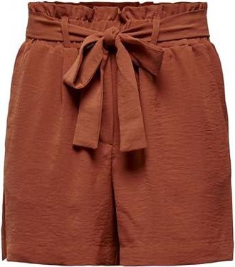 Only Onlmette Lavender Paperbag Noos W Short Tissu, Marron, XS Femme