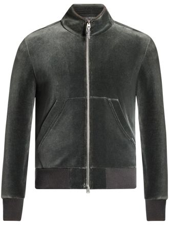 Tom Ford Velours-Cardigan mit Reißverschluss - Grau
