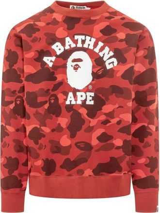 A Bathing Ape A Bathing Ape, Homme, Sweatshirts et sweats &agrave; capuche, Rouge, Taille: XL Crewneck SweaT-shirt