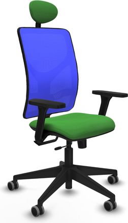 Piqueras y Crespo Stuhl f&uuml;r Kontrollzentren mit 3D-Armen, h&ouml;henverstellbarer Lendenwirbelst&uuml;tze und festem Kopfteil, ausgestattet mit Syncro/Traslack und Schneideschaum