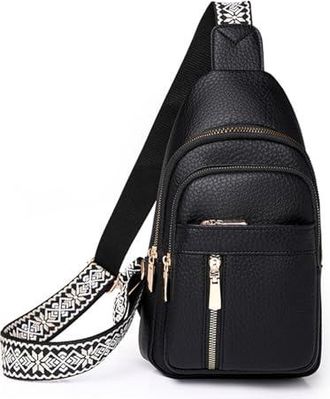 Generic Wbougisay Sac &agrave; bandouli&egrave;re Relevantk pour femme, sac &agrave; bandouli&egrave;re antivol vocate pour femme, sac en cuir fait &agrave; la main pour homme, Noir, taille uni