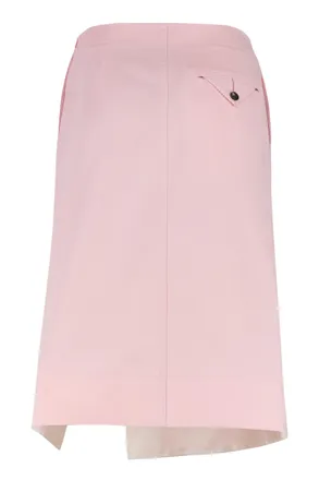 Bottega Veneta Womens Cotton Wrap Skirt Pink