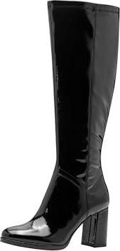 Tamaris Femme Damen Long Boot Heel 1-25553-45 Botte Haute Jusquau Genou, Imprim&eacute; Noir, 39 EU