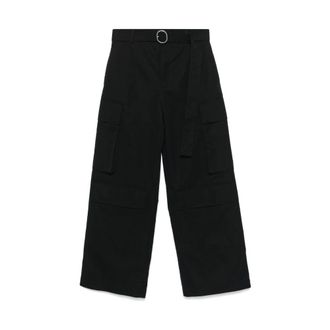 Jil Sander Homme, Pantalons, Noir, Taille: L Pantalon Ceintur&eacute; &agrave; Poches