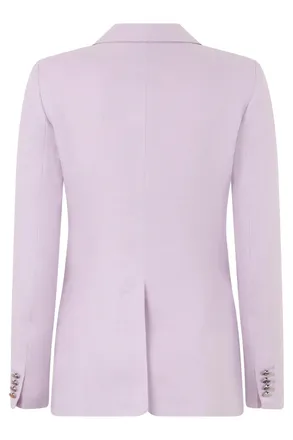 Tagliatore Womens Blazer Single-Button Lilac Linen Blazers Jacket