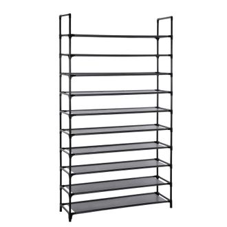 Songmics Schuhregal, Standregal mit 10 Ablagen, Schuhaufbewahrung, Steckregal, f&uuml;r bis zu 50 Paar Schuhe, 100 x 29 x 175 cm, Flur, Wohnzimmer und Ankleidezimme