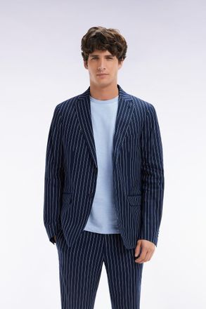 Eden Park Veste De Costume &Agrave; Rayures Tennis Marine Coupe Modern