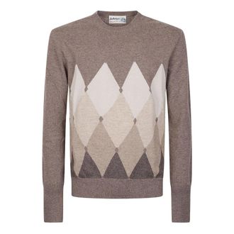 Ballantyne Argyle Pullover - - Knitwear - Herren - Braun - XL
