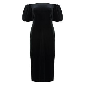 Ralph Lauren Midi Samtkleid - - Dresses - Damen - Schwarzk - 2XS