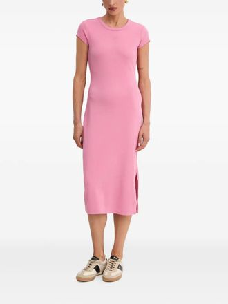 BOSS robe côtelée à coupe mi-longue - Rose