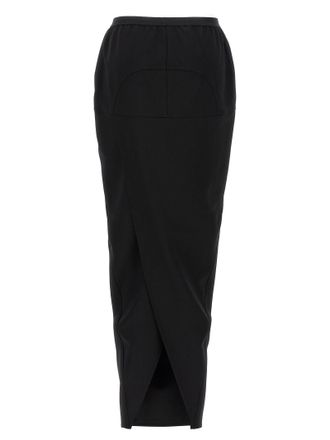 Rick Owens Womens Black Wool Mini Skirt