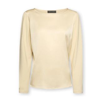 Elena Miro Zweifarbiges T-Shirt aus Viskose - - Tops - Damen - Beige - S
