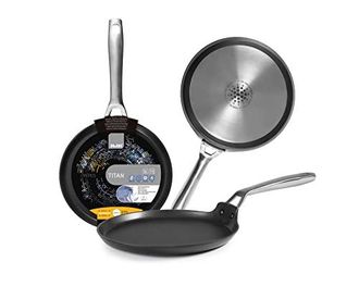 Ibili Po&ecirc;le &agrave; cr&ecirc;pes Titan, 22 cm, Fonte daluminium, Antiadh&eacute;sif, Compatible avec linduction