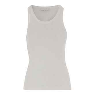 Vince Geripptes Tanktop mit U-Ausschnitt - - Tops - Damen - Wei&szlig; - M