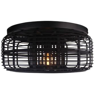 Brilliant Crosstown plafonnier 45cm bois fonc&eacute; / noir lumi&egrave;res dint&eacute;rieur, plafonniers, d&eacute;coratifs 1x A60, E27, 40W, convient aux lampes normales