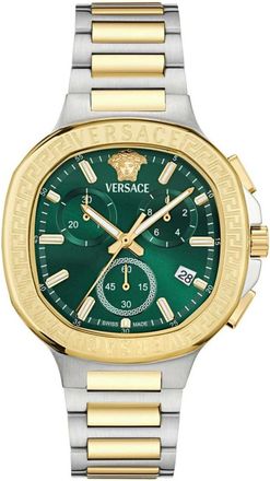 Versace Femme, Accessoires, Vert, Taille: ONE Size V-Chrono Square Chronograph