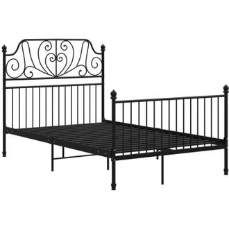 vidaXL Bettgestell Schwarz Metall 120x200 cm Vidaxl