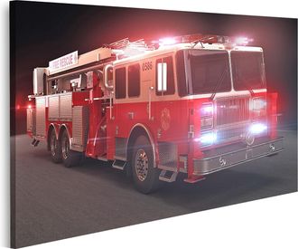 Islandburner Bild auf Leinwand Feuerwehrauto Mit Lichtern Kinderzimmer Bilder Wandbilder Poster