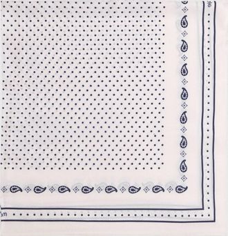 Maje Carr&eacute; 90x90 Imprim&eacute; En Soie - Blanc - Maje