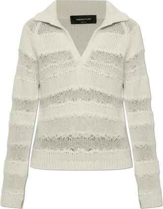 Fabiana Filippi Schimmernder Pailletten-Polo - - Knitwear - Damen - Beige - XS