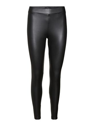 Vero Moda Damen VMGANA MW PL Legging NOOS, Schwarz, XS / 30L EU