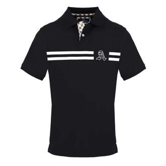 Aquascutum Poloshirt f&uuml;r Herren, Mit Kragen, kurz&auml;rmlig (Schwarz)