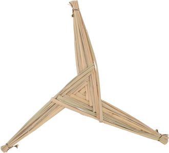 SOLUSTRE Nat&uuml;rliches Saint Brigid Kreuz aus Handgeflochtenem Stroh Irisches Wandkreuz f&uuml;r Haust&uuml;r und Tisch Irischer Bauernhausstil Dekoration Spirituelles Seg