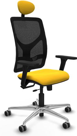 Piqueras y Crespo Stuhl f&uuml;r Kontrollzentren mit 3D-Armen, h&ouml;henverstellbarer Lendenwirbelst&uuml;tze und festem Kopfteil, ausgestattet mit Syncro/Traslack und Schneideschaum