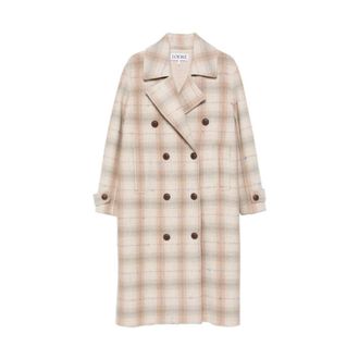 Loewe Wollmantel mit Karomuster - - Coats - Damen - Beige - S