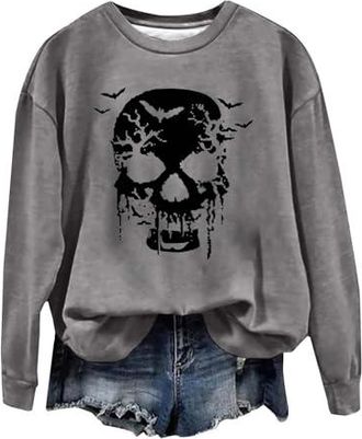 Generic Pull Femme Grande Taille Sweat-Shirt dhalloween pour Femmes, t-Shirt Graphique &agrave; Manches Longues, Pull Gothique, v&ecirc;tements dautomne 2024 Pull Sport Fe