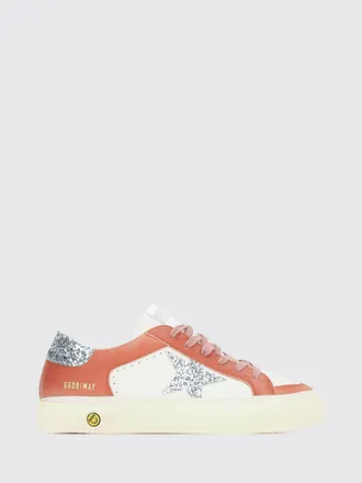 Golden Goose Baskets May en cuir et tissu technique avec logo paillet&eacute;