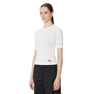 Yohji Yamamoto Tee Manches Courtes Ajust&eacute; - Femme - Tops - Blanc - Taille: 36 FR