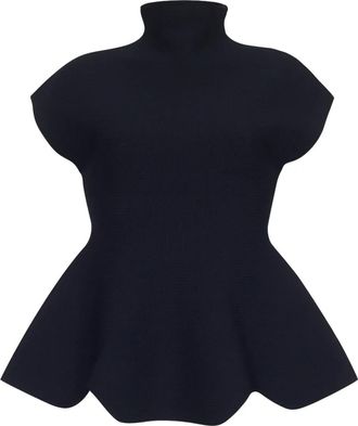 Cara Cara Oberteil mit Stehkragen - Schwarz