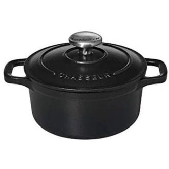 Chasseur Erhabene schwarze emaillierte runde auflaufform aus gusseisen 10 cm Chasseur puc471001