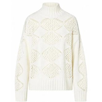 Liu Jo Pull &agrave; col roul&eacute; - Femme - Pulls - Blanc - Taille: 38 FR