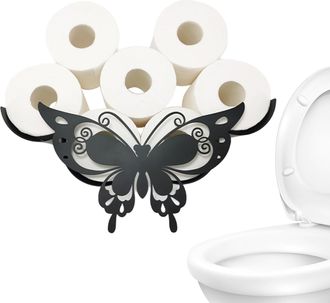 Generic Toilettenpapierhalter mit Schmetterling, Wandmontage, Mehrzweck-Stoffhalter, platzsparend, elegante Dekoration für Küche, Wohnzimmer
