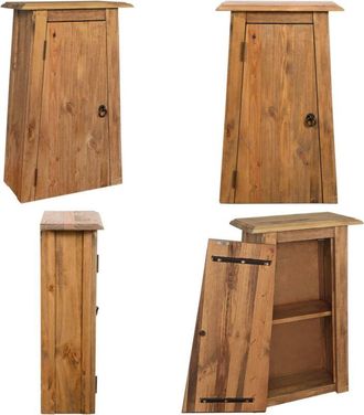 vidaXL Vidaxl - Bad-Wandschrank Massivholz Kiefer 42x23x70 cm - Holz Wandregal - Badezimmer Regal - Kiefernholzm&ouml;bel - Vintage Badezimmerm&ouml;bel