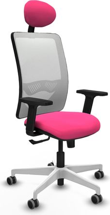 Piqueras y Crespo Drehstuhl Rosa Zulema mit 2D-Armlehnen, h&ouml;henverstellbarer Lendenwirbelst&uuml;tze und festem Kopfteil, ausgestattet mit Sincro 3 Positionen und Schneidesc