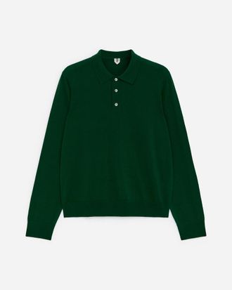 Arket Polopullover Aus Merinowolle -Gr&uuml;n