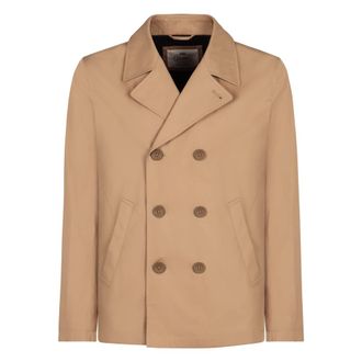 Herno Baumwoll-Peacoat mit Reverskragen und zwei Seitentaschen - - Coats - Herren - Beige - XL
