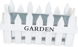 Yarnow 1Stk Holzzaun Pflanzer rustikaler Blumentopf Gartenschmuck Heimdekoration Pflanzen im Freien Land blumenübertöpfe für innen dekorativer Zaun Pflanzgef