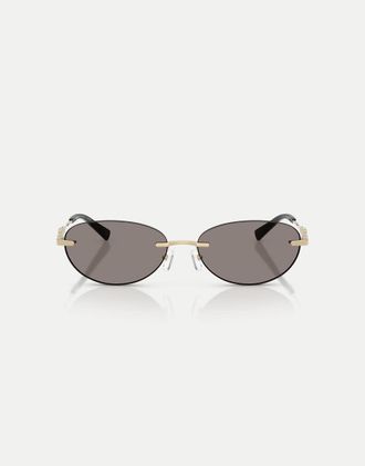 Michael Kors lunettes de soleil ovales Manchester avec verres gris en dor&eacute; clair brillant