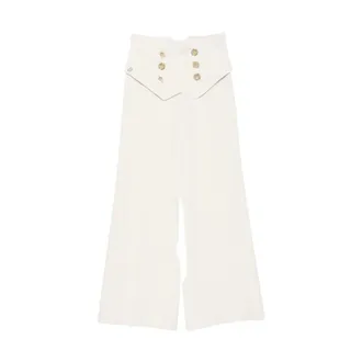 BABYLON Pantalon large - Femme - Pantalons - Blanc - Taille: 42 FR